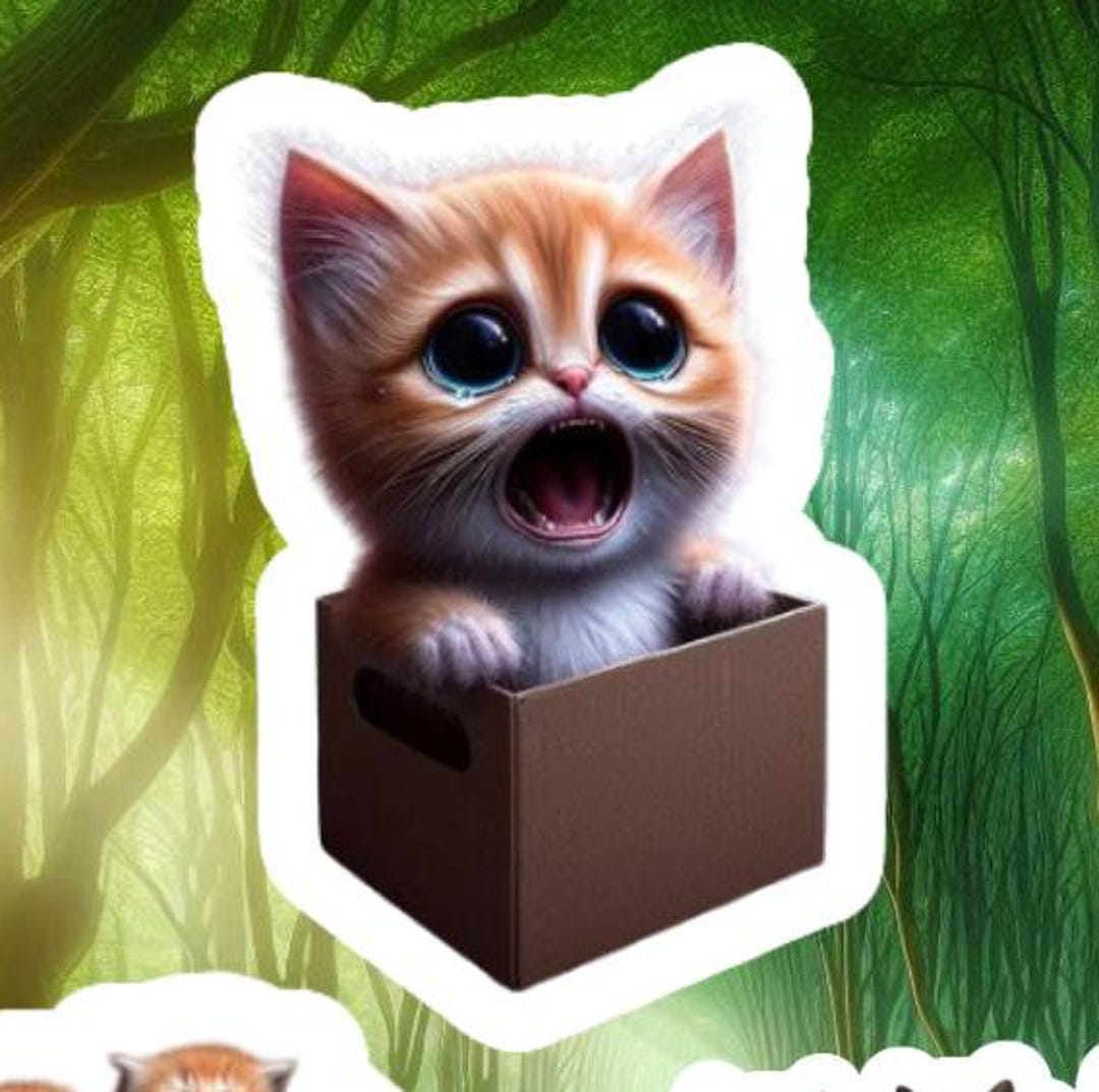 Homeless Kitties, 3pcs Cat Sticker, Funny Sticker, Cat Sticker, Funny ...