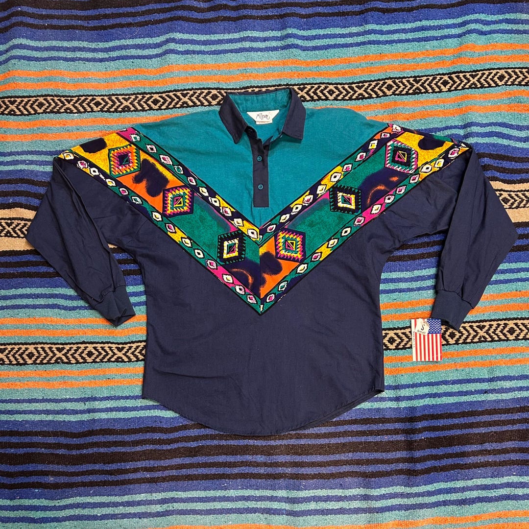 Vintage 1990’s Deadstock Roper Southwestern Shirt, Women’s Small, All ...
