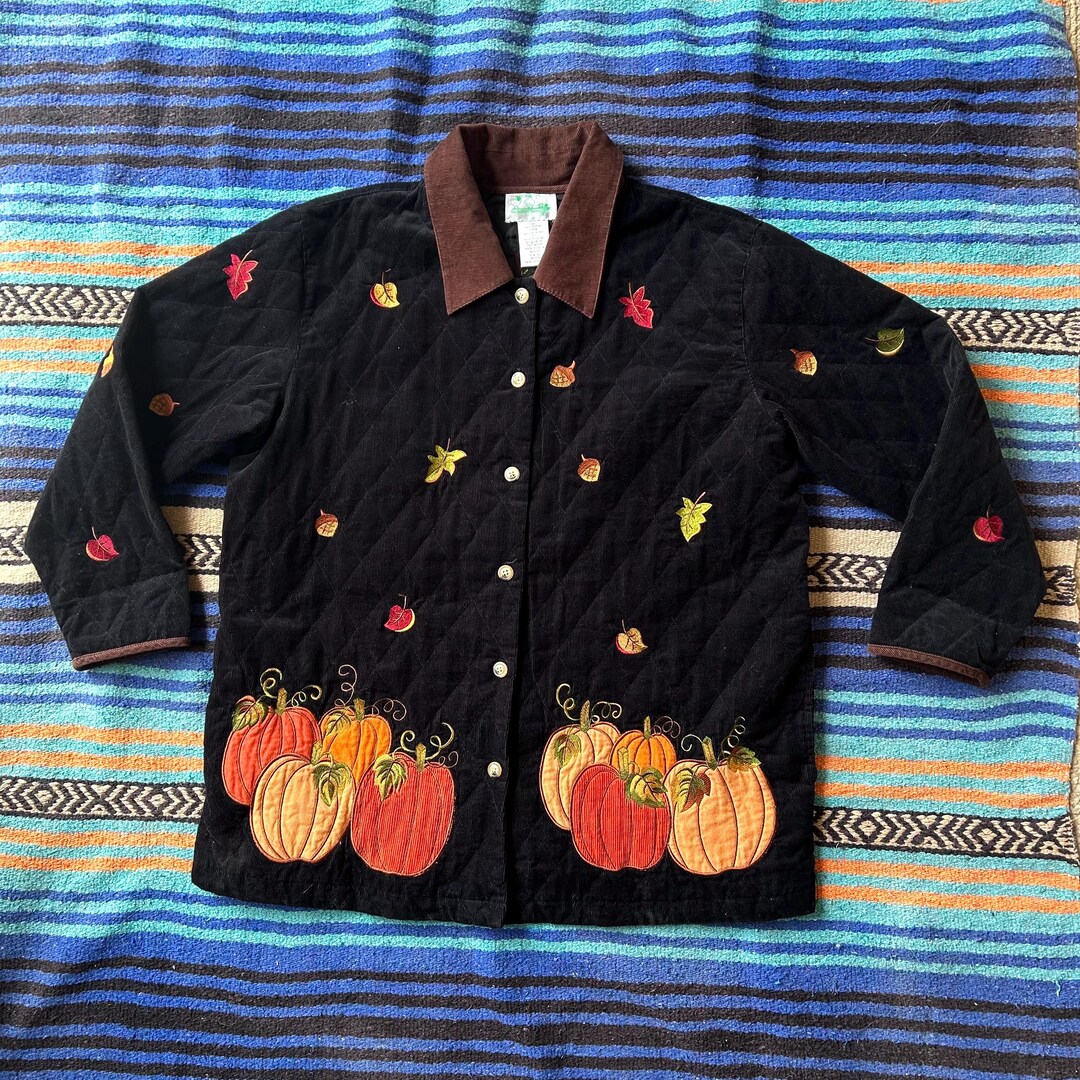 Vintage Quacker Factory Fall Pumpkin Jacket, Womens XL, Quilted ...