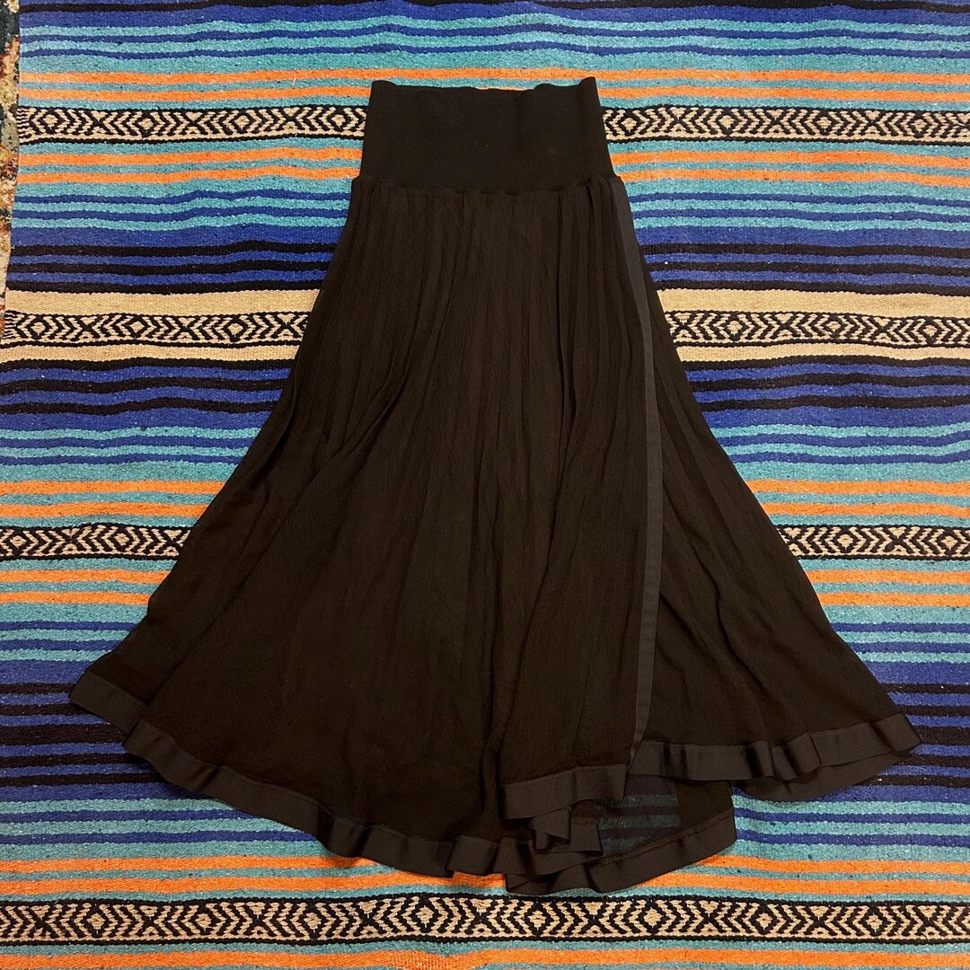 Y2K Rodika Zanian Designer Sheer Flowy Skirt, 24”-37” Waist, Chocolate ...