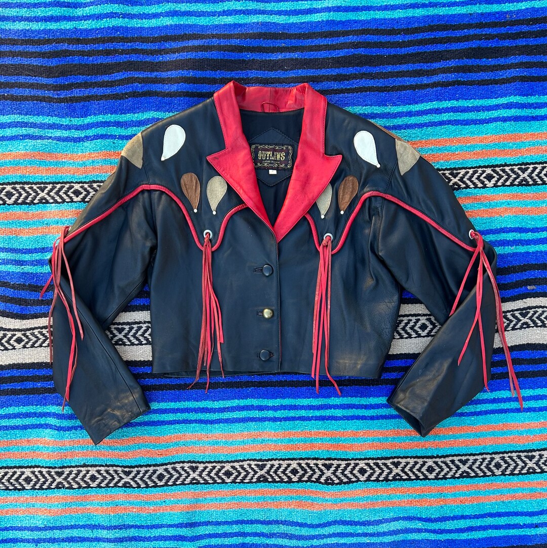 Vintage 1980’s Outlaw Fringe Leather Western Jacket, Women’s Medium ...