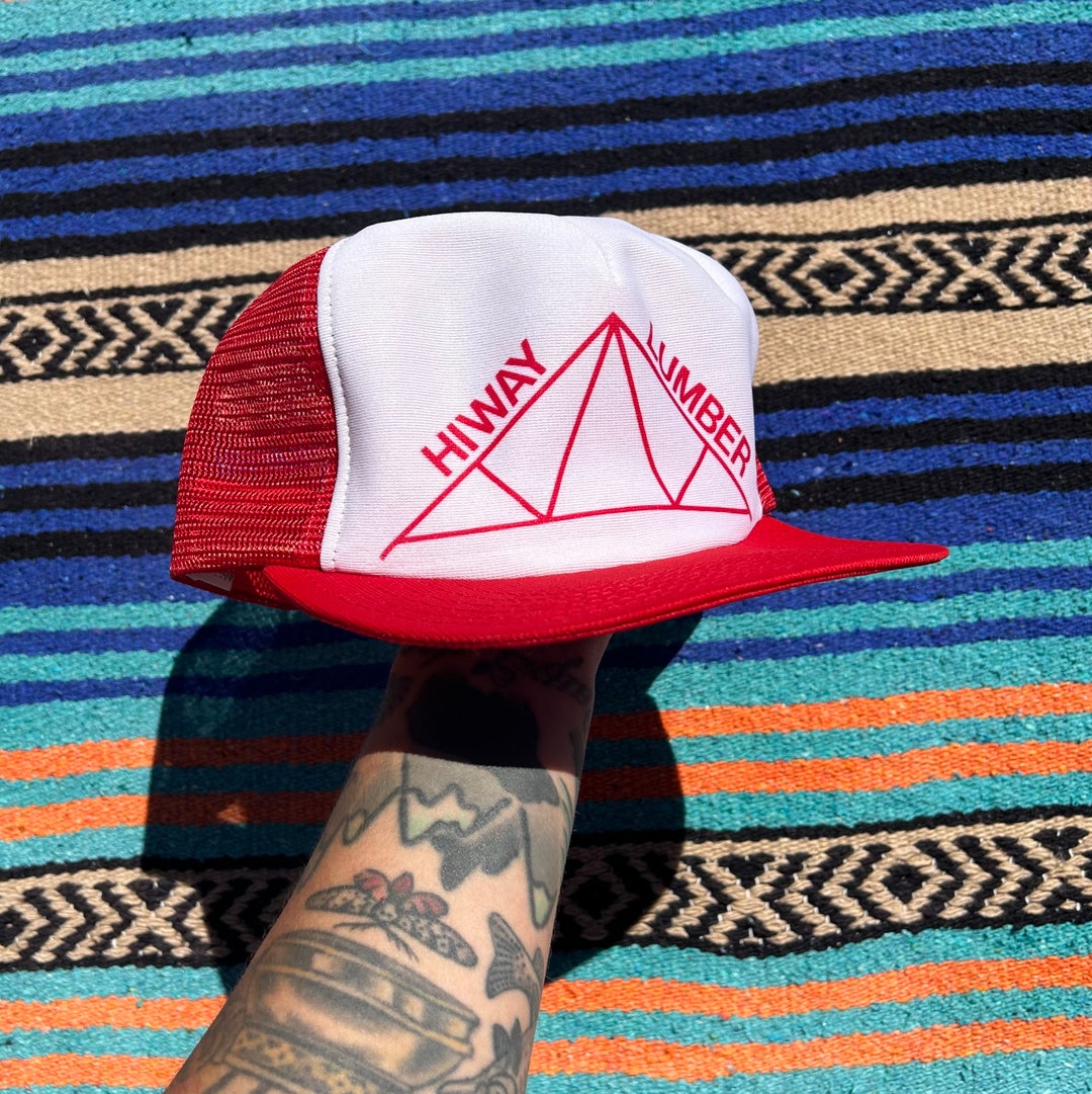 Vintage 1980s Hiway Lumber Trucker Hat, Red and White Streetwear ...