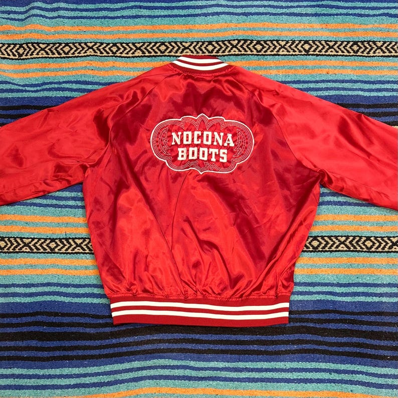 Vintage Rare 1980’s Nocona Boots Embroidered Satin Jacket, Adult Large ...