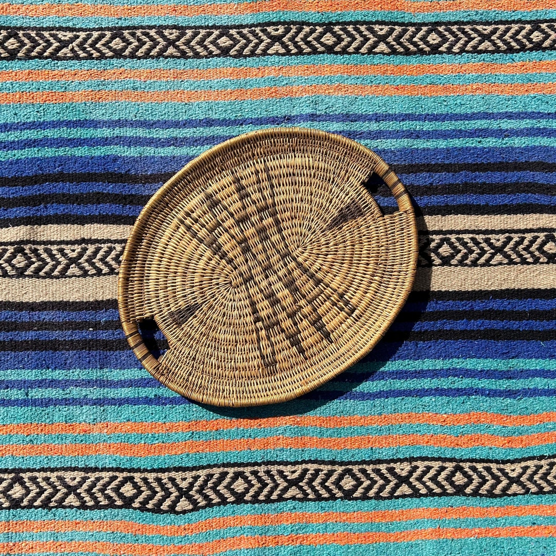 Vintage Handwoven Southwestern Tray, 12x14.5, Rustic Table Decor ...