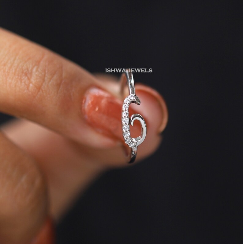 6 Number Diamond Ring/ Natural Diamond Number Ring/ 18K Gold | Etsy