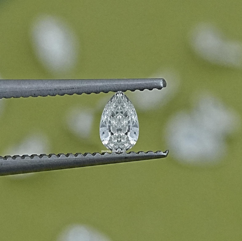 Pear Cut Natural Loose Diamond for Jewelry Making / Earth Mined Diamond ...