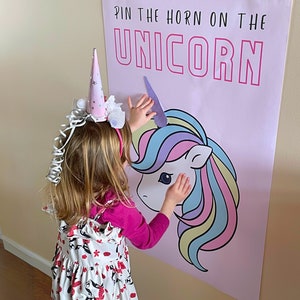 Unicorn Party Game | Pin the Horn on the Unicorn | Fun Kids Birthday ...