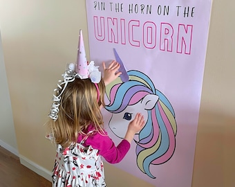 Pin the Horn on the Unicorn Game Poster Printable for a Magical Unicorn ...