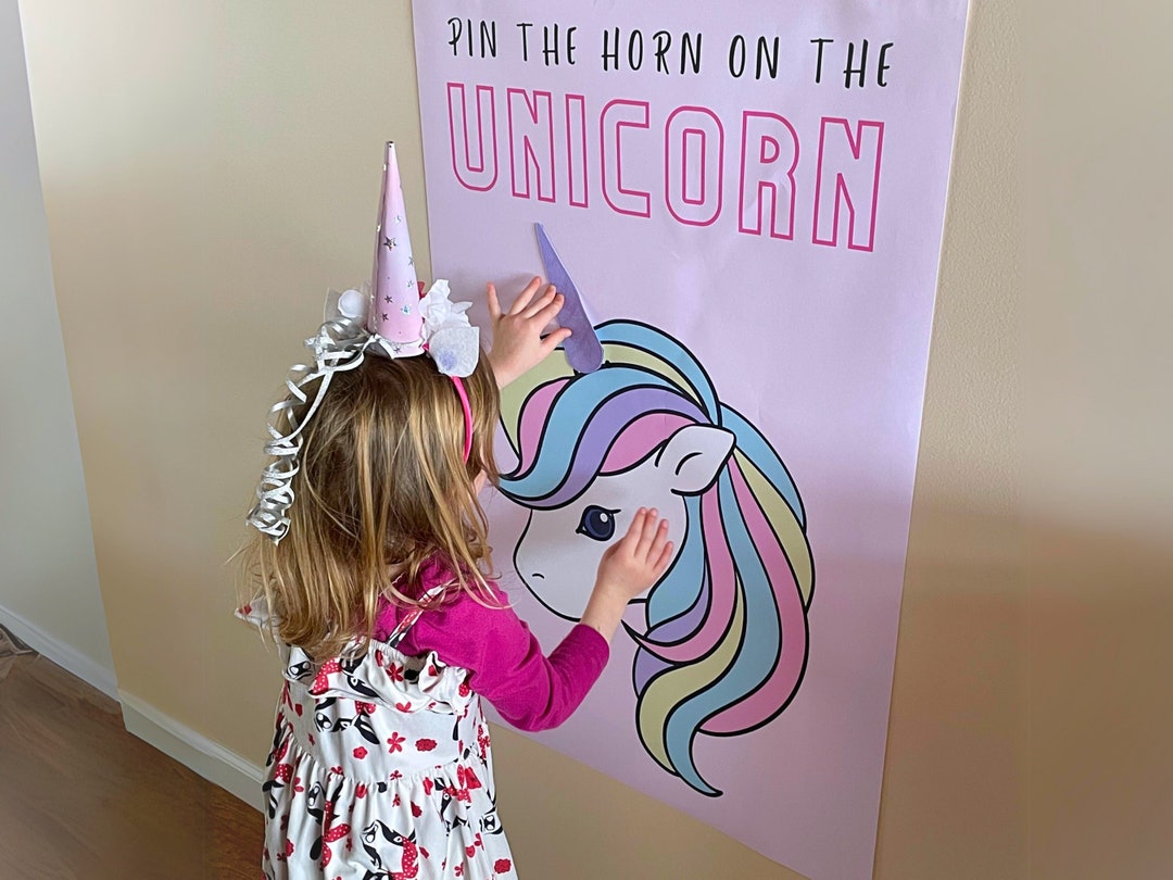 Unicorn Party Game | Pin the Horn on the Unicorn | Fun Kids Birthday ...