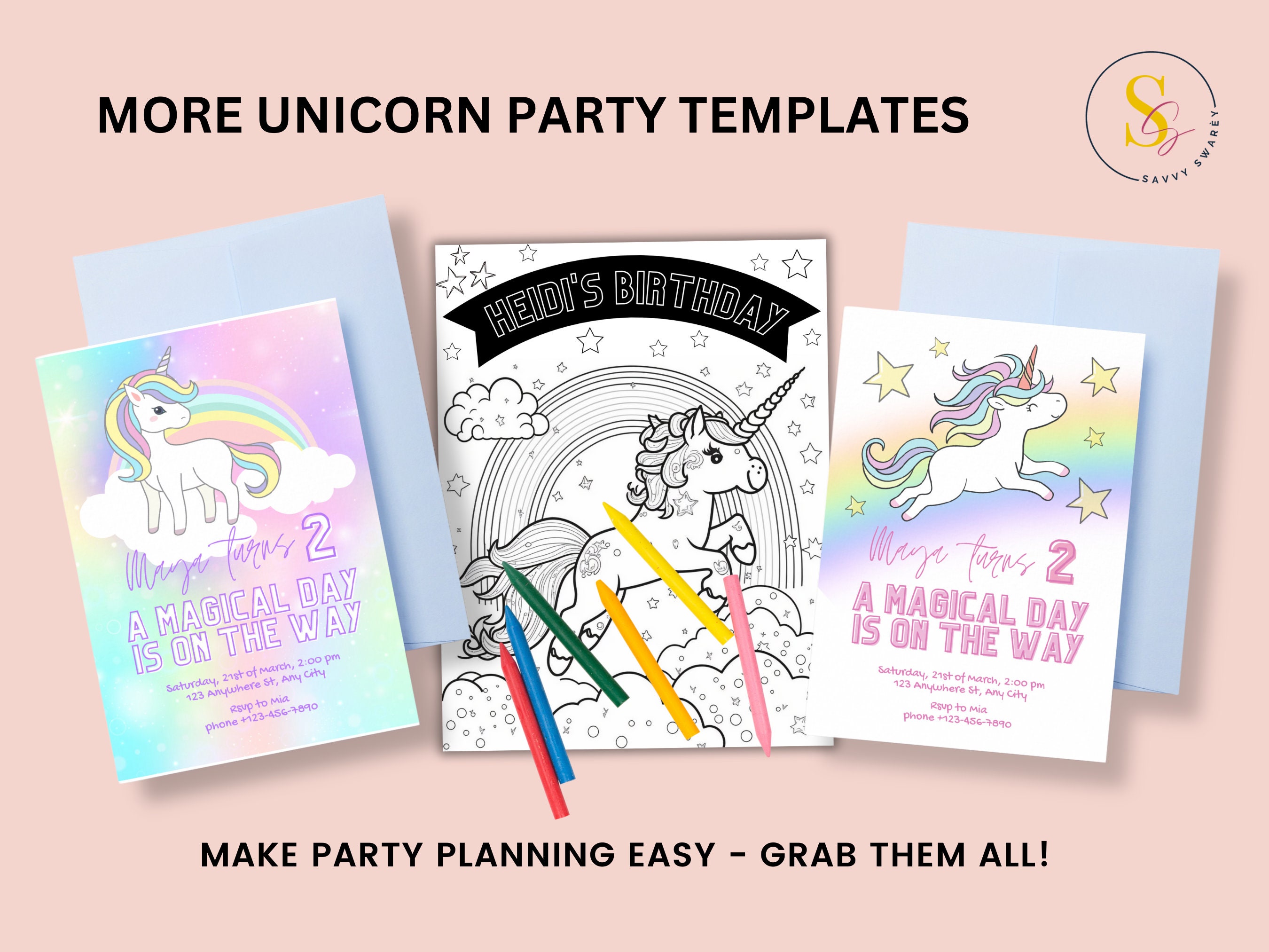 Unicorn Party Game | Pin the Horn on the Unicorn | Fun Kids Birthday ...