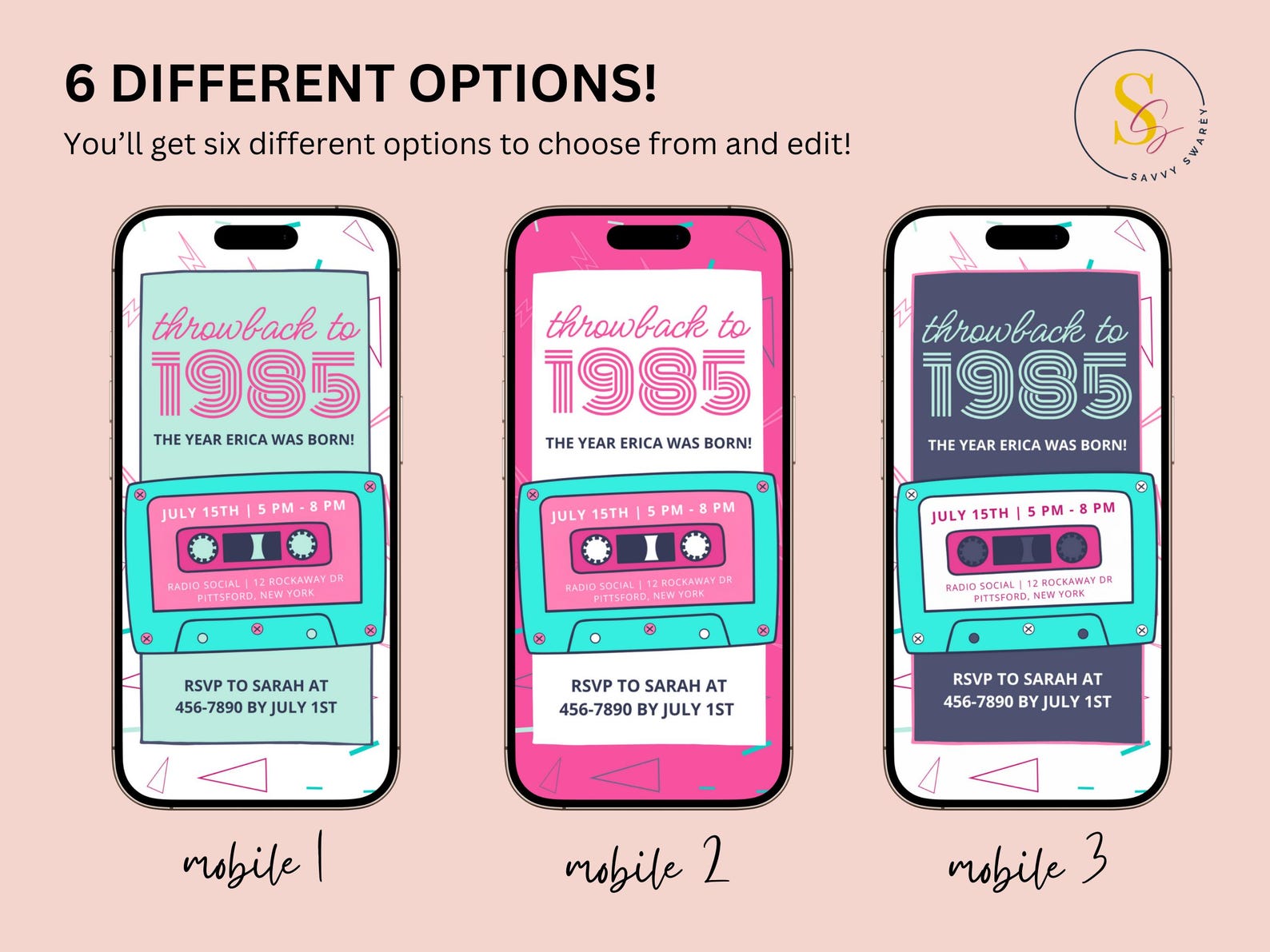 Editable 80s Retro Birthday Invitation – Throwback to 1985 Party Invite ...