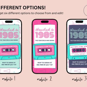 Editable 80s Retro Birthday Invitation – Throwback to 1985 Party Invite ...