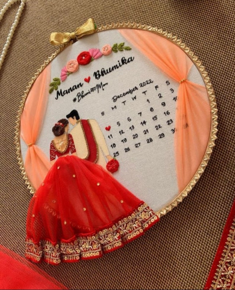 Handmade Couple Hoop Art, Wedding Hoop, Couple Gift, Custom Embroidery ...