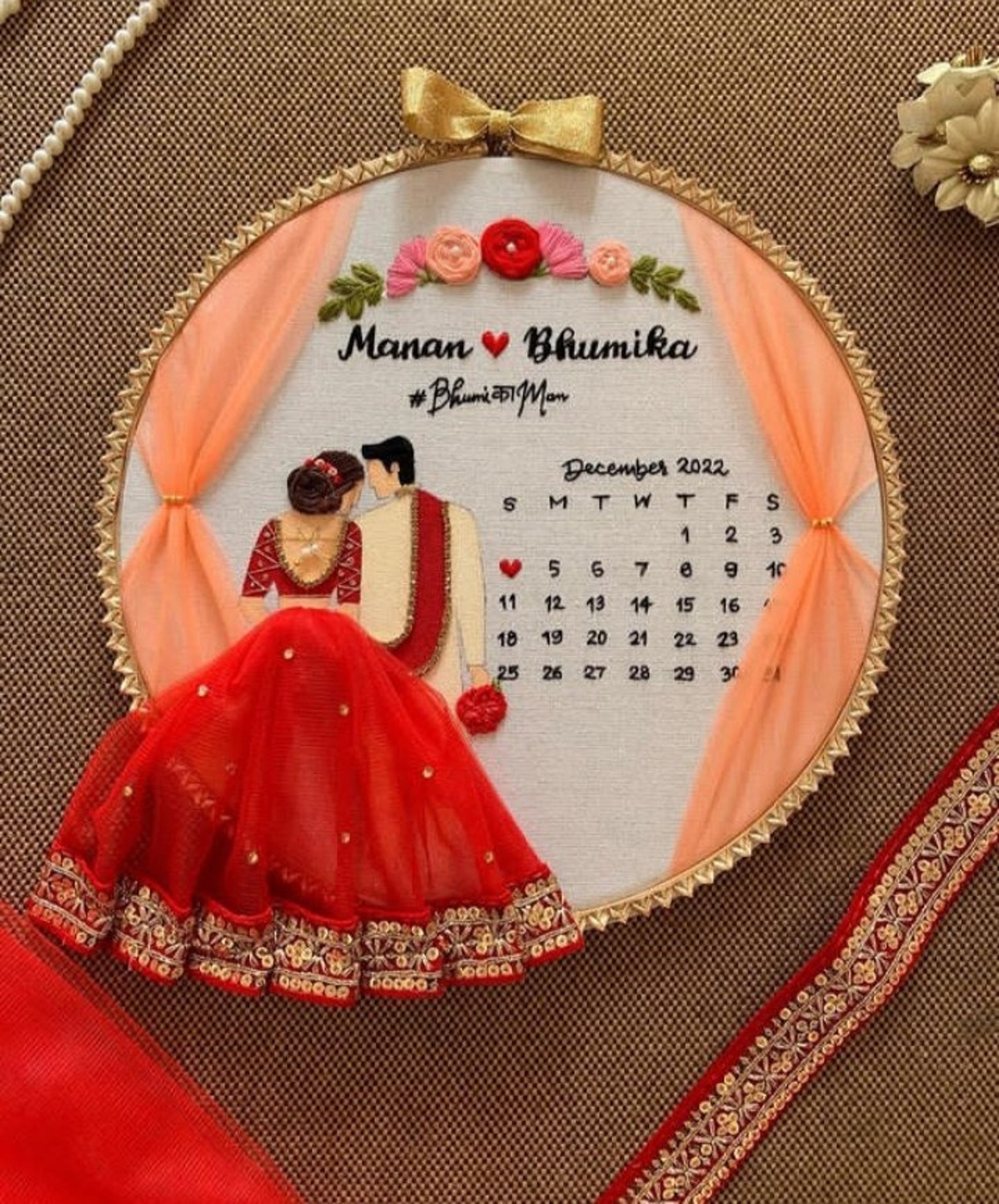 Handmade Couple Hoop Art, Wedding Hoop, Couple Gift, Custom Embroidery ...