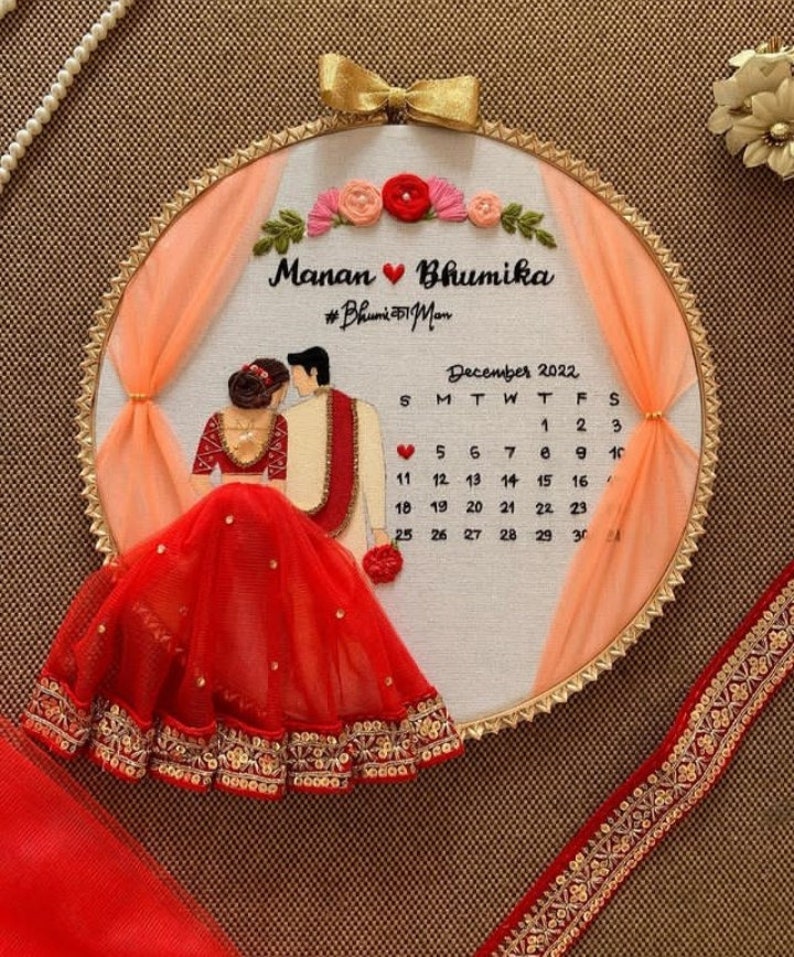 Handmade Couple Hoop Art, Wedding Hoop, Couple Gift, Custom Embroidery ...