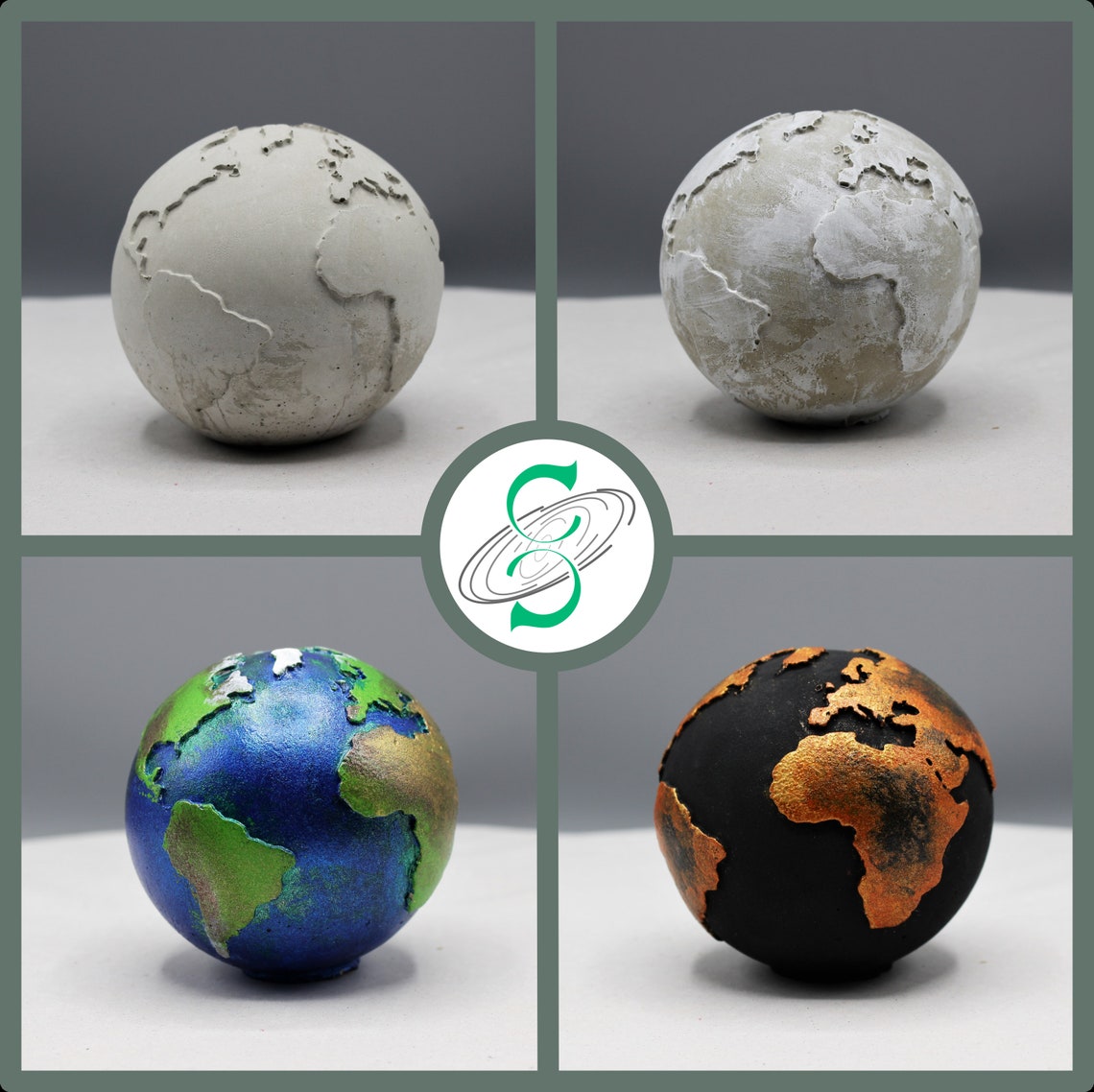 World Globe Earth Concrete planet | Etsy