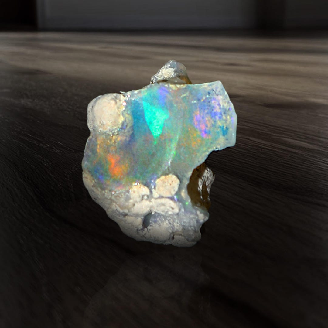 6.15 Crt, Unique and Real Fire Ethiopian Rough Opal Crystal, October Birthstone, AAA Ethiopian ...