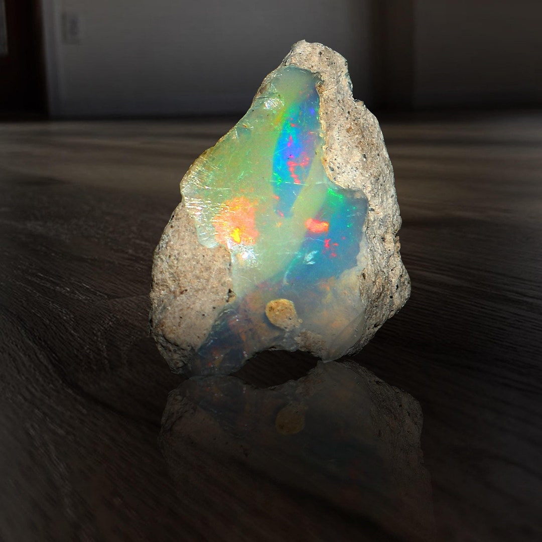 15 Crt, Unique and Real Fire Ethiopian Rough Opal Crystal, October ...