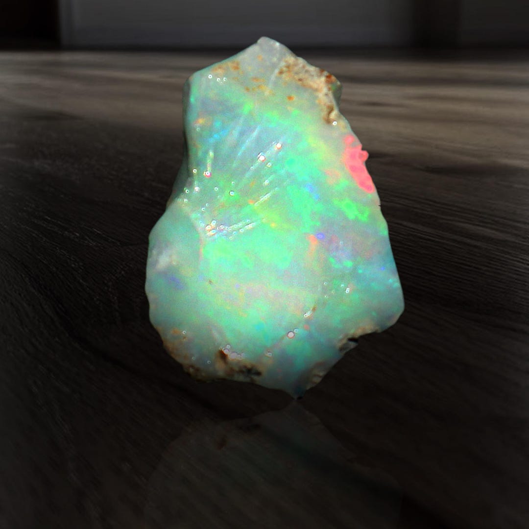 7.60 Crt, Unique and Real Fire Ethiopian Rough Opal Crystal, October Birthstone, AAA Ethiopian ...