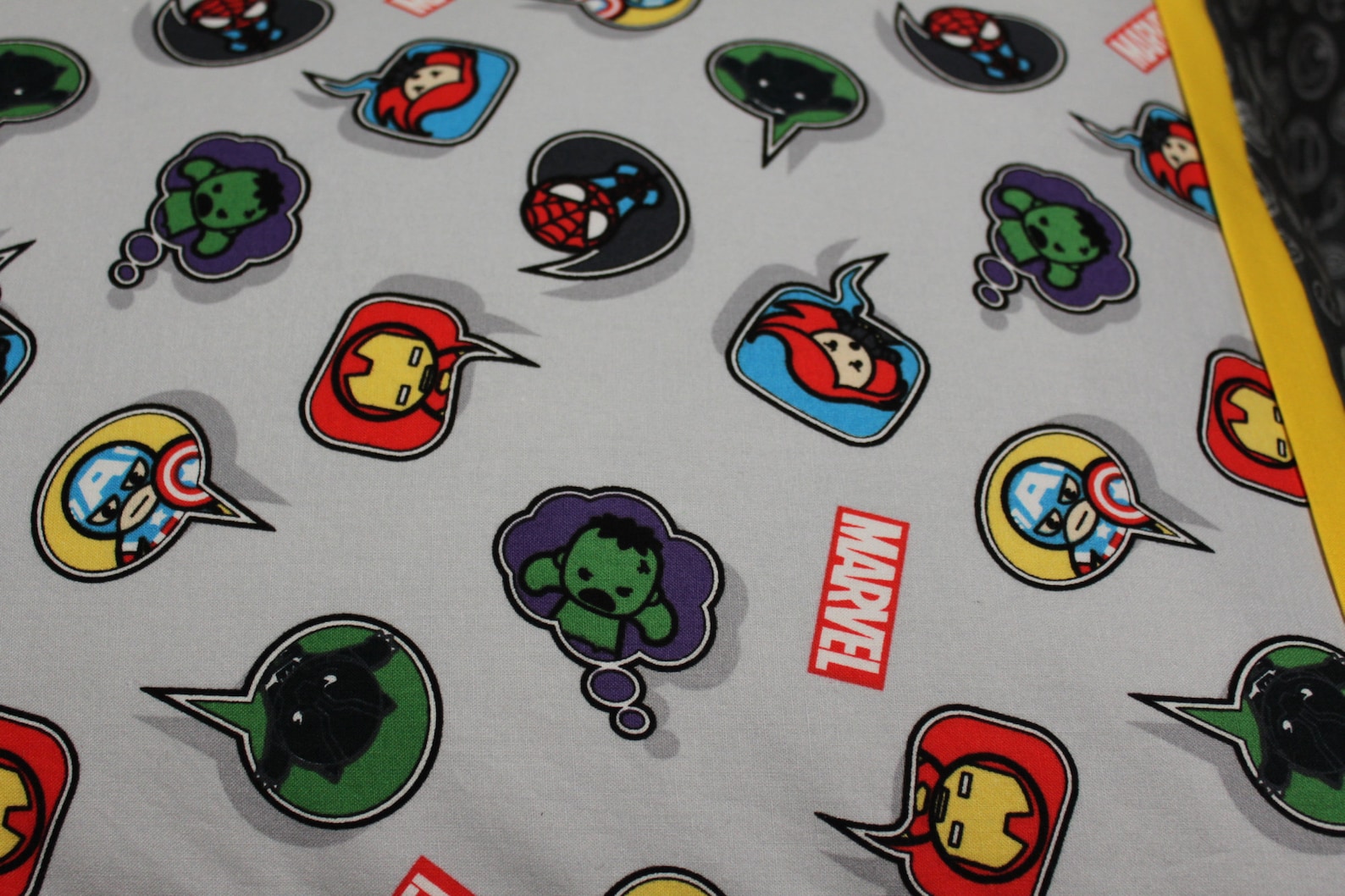 Marvel Superhero Kawaii Speech Bubble Print Standard Cotton - Etsy