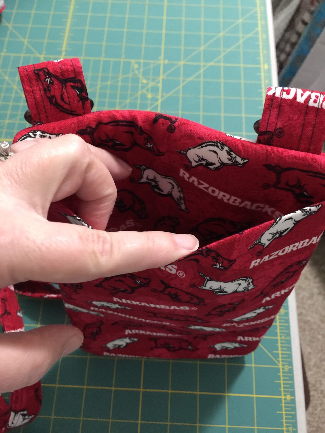 University of Arkansas Razorback Quilted Cross-body Purse, 9 1/2 X 6 ...