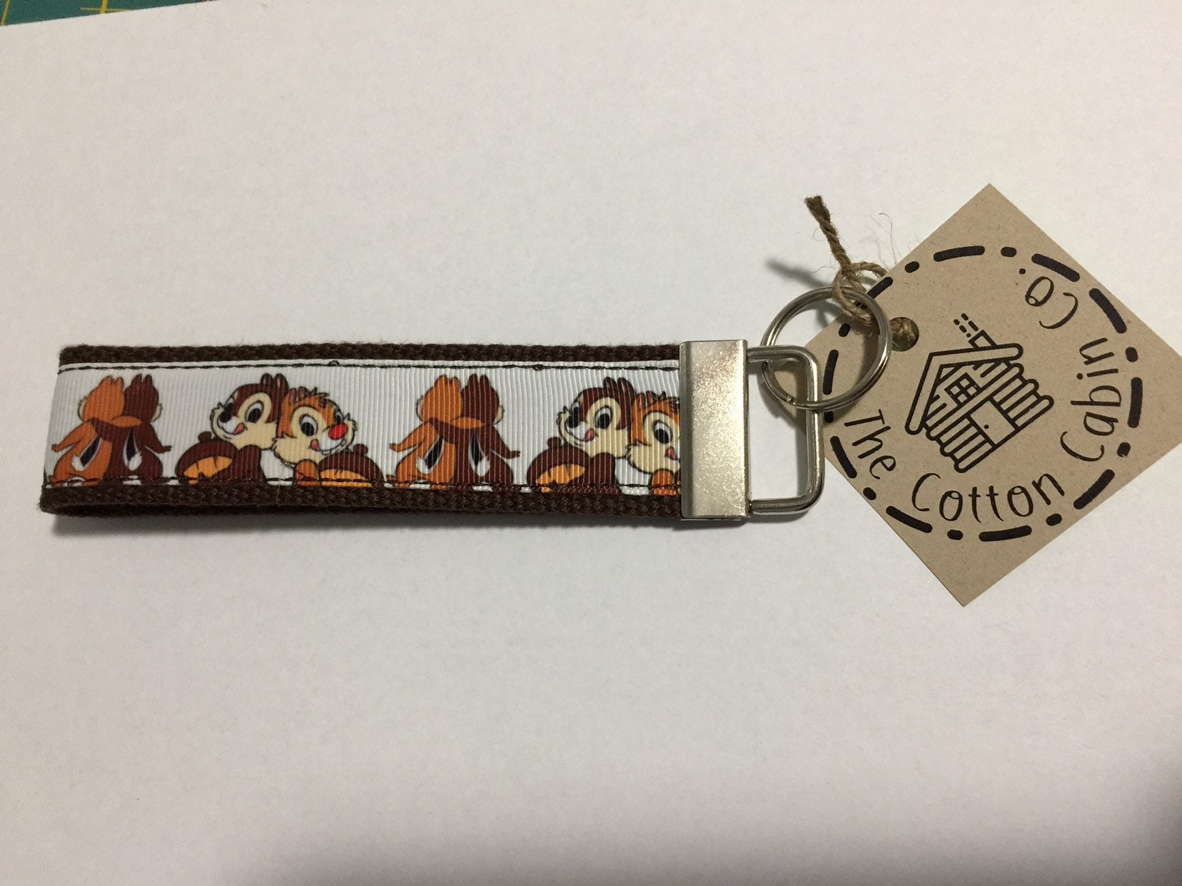 Disney Chip 'n Dale Chipmunk Character Key Fob, Key Wristlet, Grosgrain ...