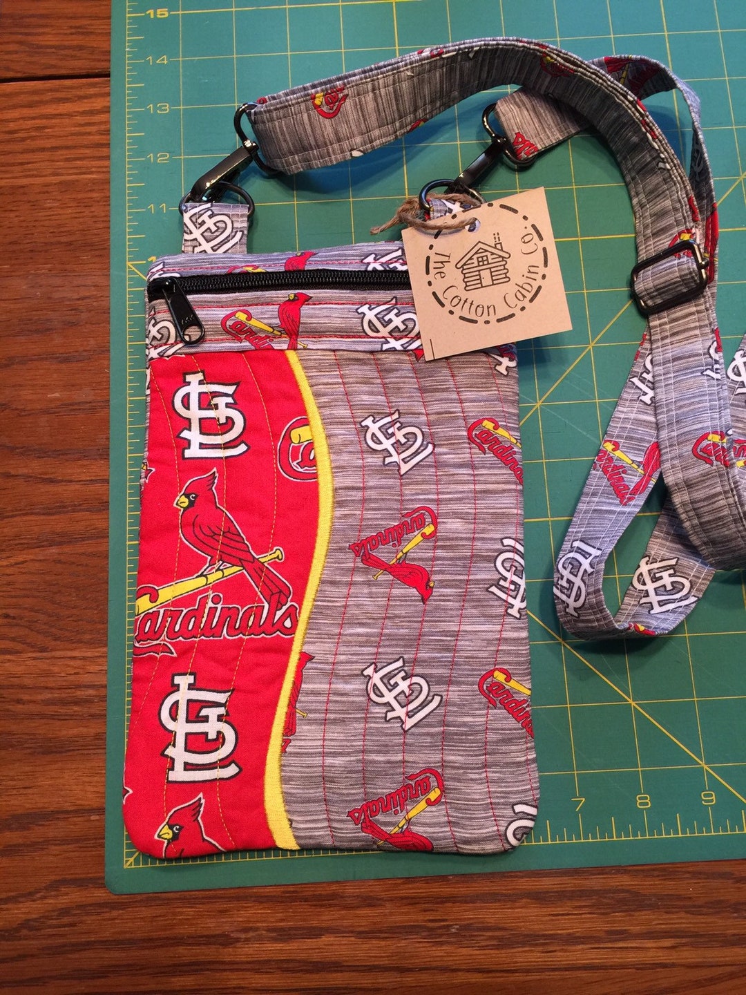 St. Louis Cardinals Baseball Fabric Quilted Cross-body Purse, 9 1/2" X ...