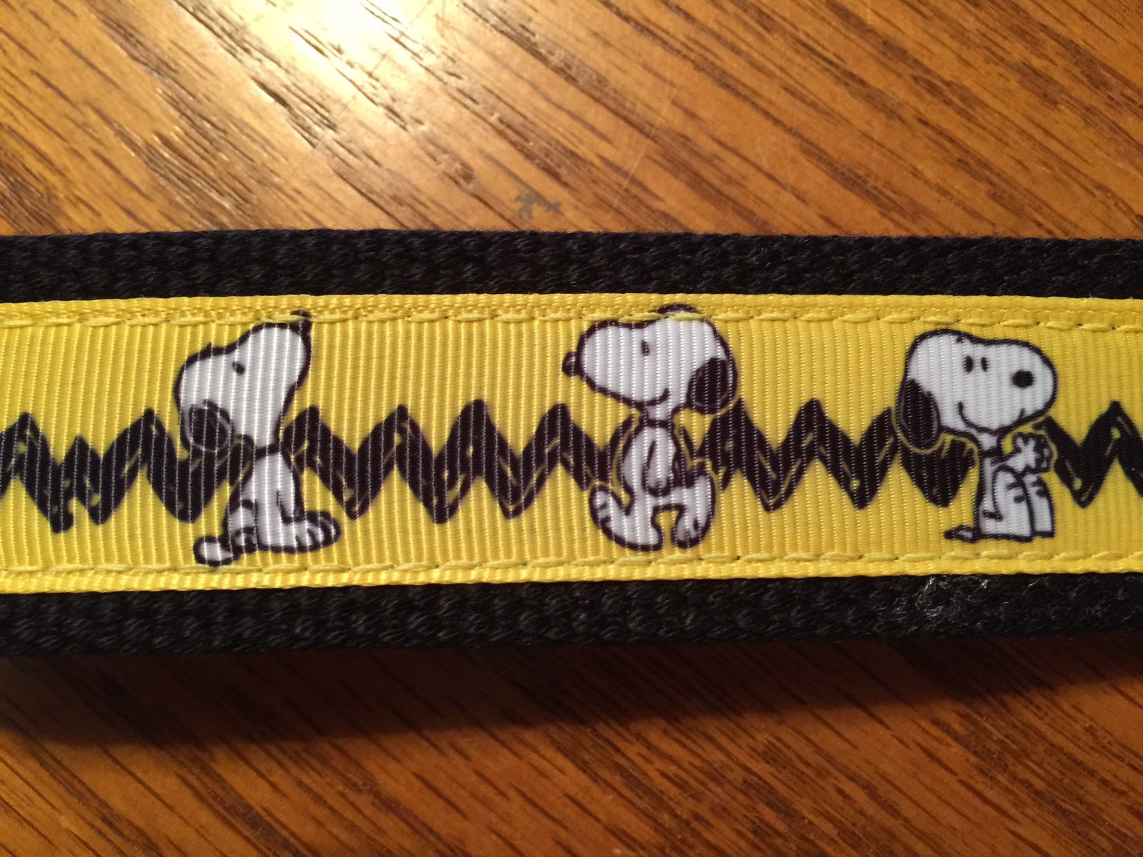 Snoopy on Charlie Brown Zigzag Grosgrain Ribbon With Black Webbing and ...