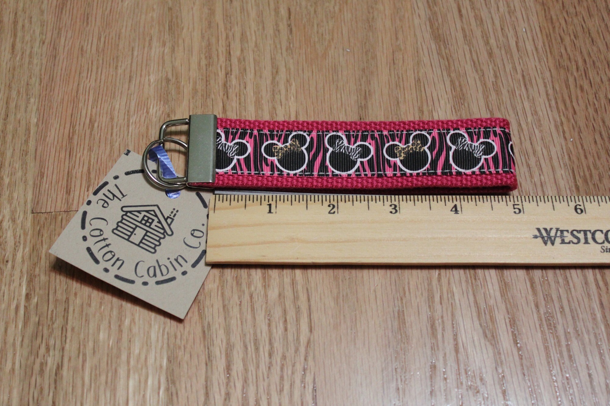 Disney Safari Minnie Ears Key Fob, Key Wristlet, Grosgrain Ribbon With ...