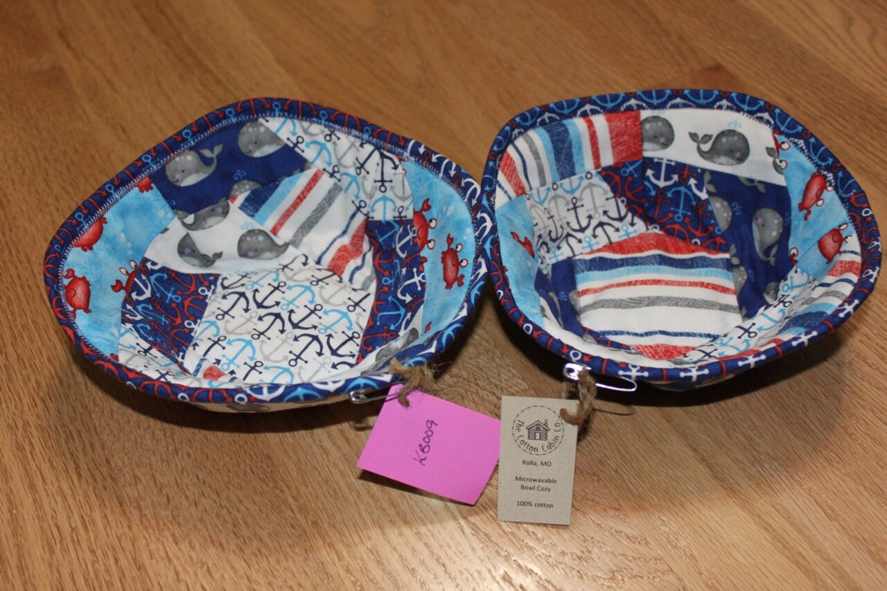 Hexagon Quilted Fabric Bowl Cozy set of 2 Matching Perfect - Etsy