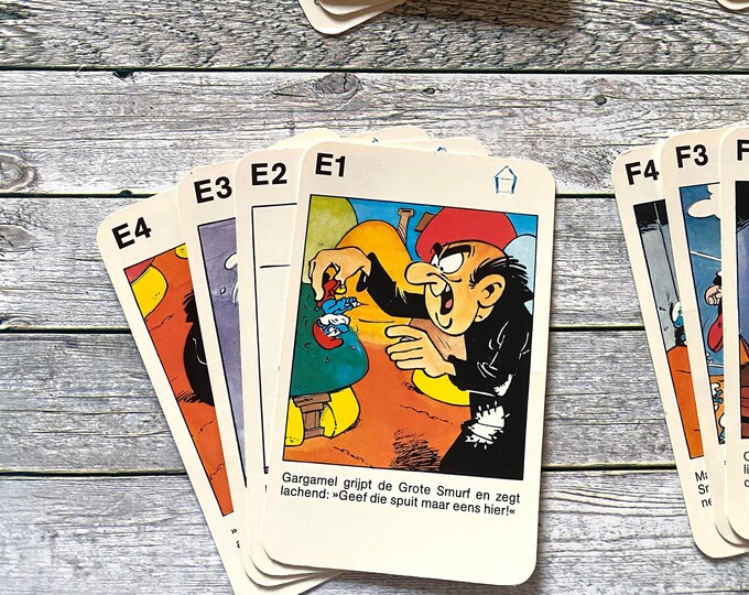 Complete, Vintage, Playing Card, Smurfs, Schlumpf, Quartet, Peyo, 1983 ...