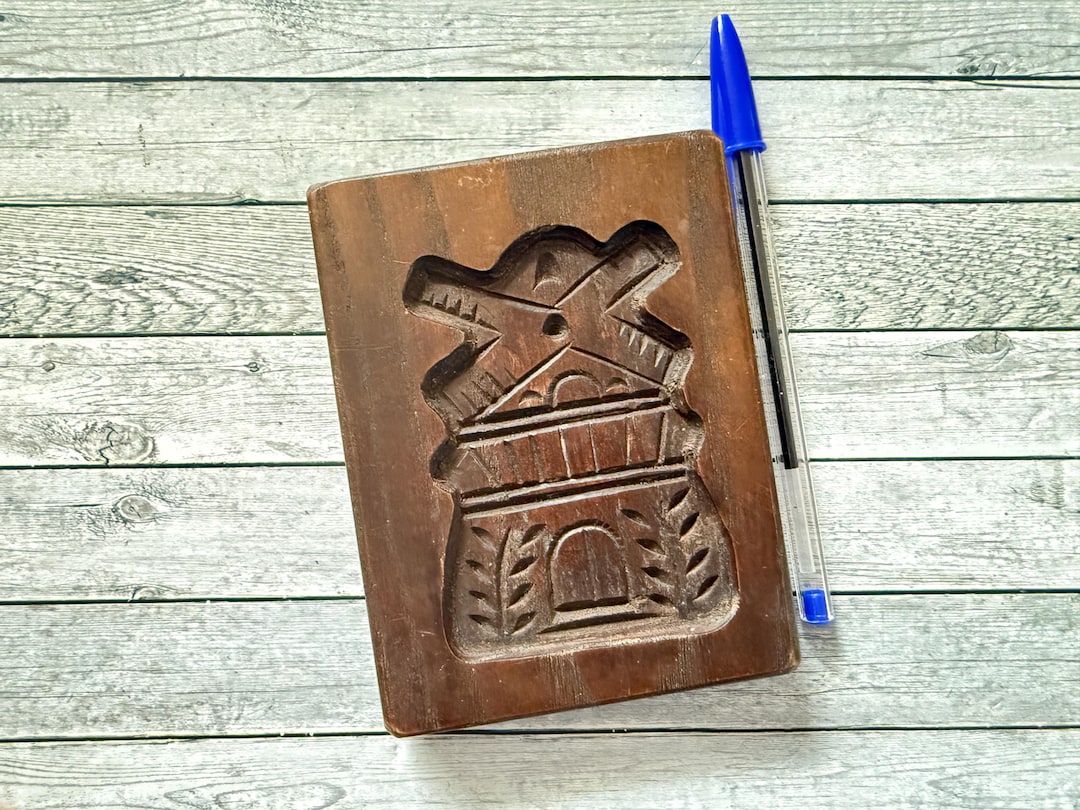 Windmill Cookie Mold. Vintage Dutch Wooden Speculoos Cookie Mold. - Etsy