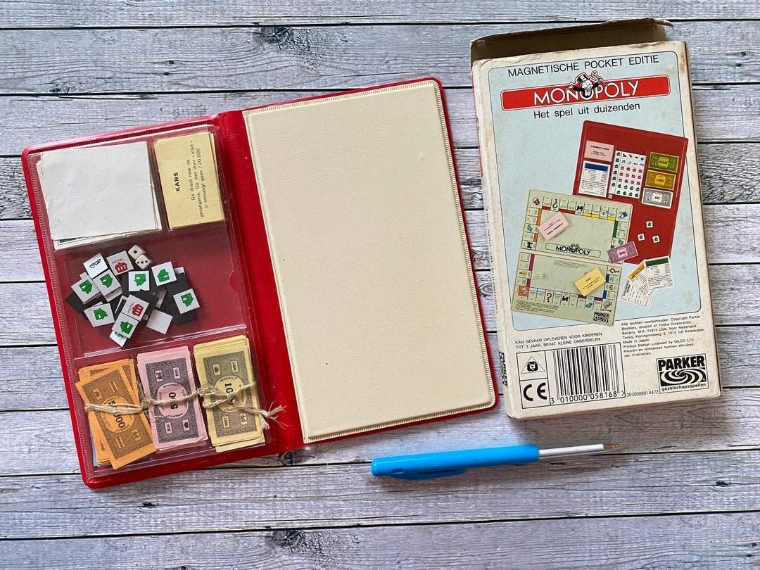 Vintage Travel Magnetic Pocket Edition of Monopoly. Dutch, Complete ...
