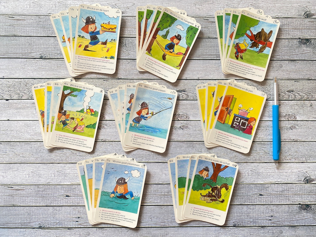 32 Vicky the Viking, Dutch, Vintage Playing Cards, Card Game. Complete ...