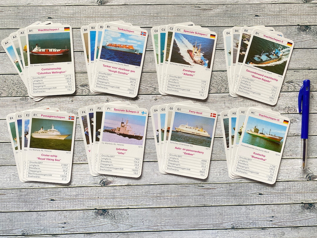 32 Vintage, Boat Themed, Vintage Card Game. Complete Set of Playing ...