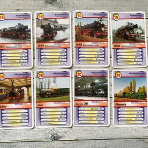 Complete, Vintage, Playing Card, Trains, Locomotives, 32 Cards, Old ...