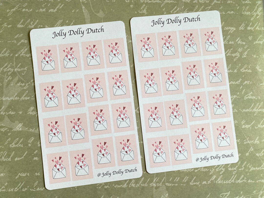 24 Stickers, for Postcrossing, Closing Envelopes, Junkjournaling. Love ...
