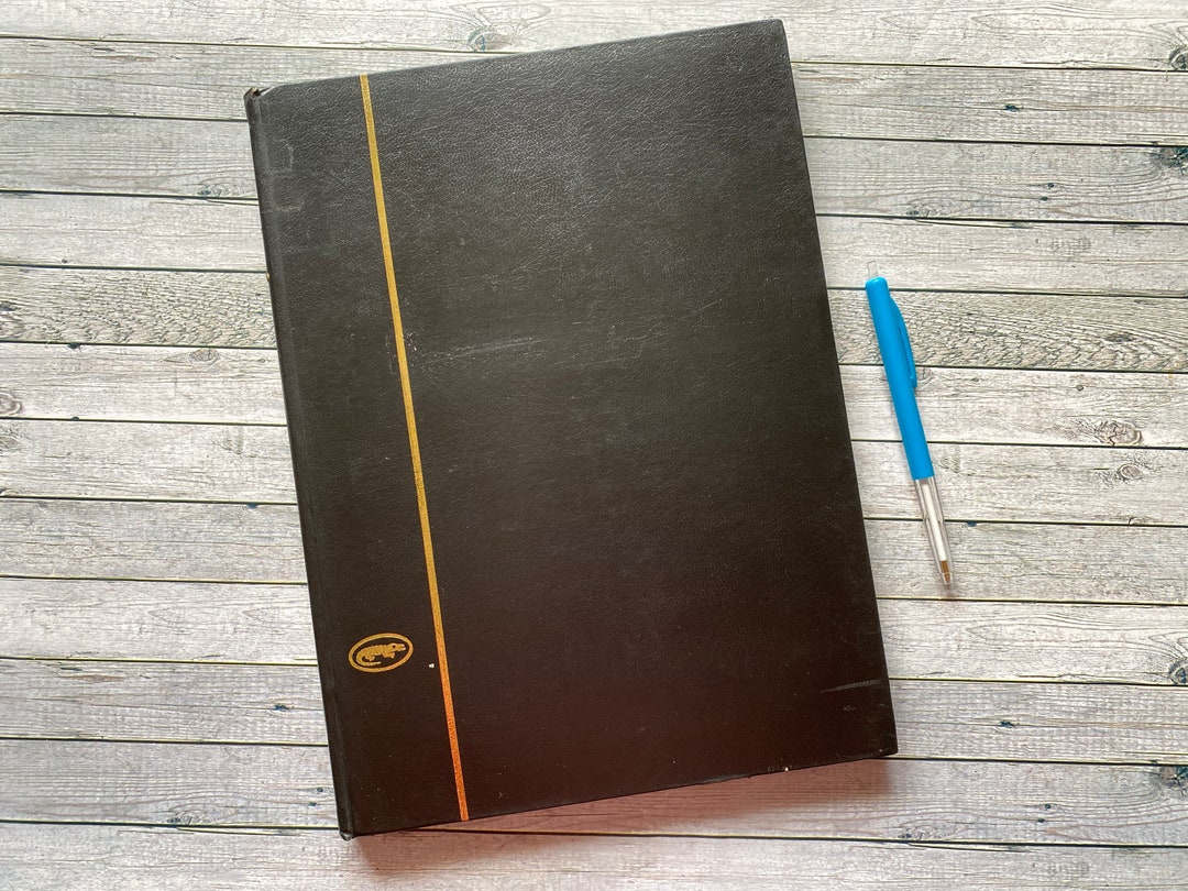 Vintage Black Half Full Poststamp Album A4 Full Stamp Collection ...