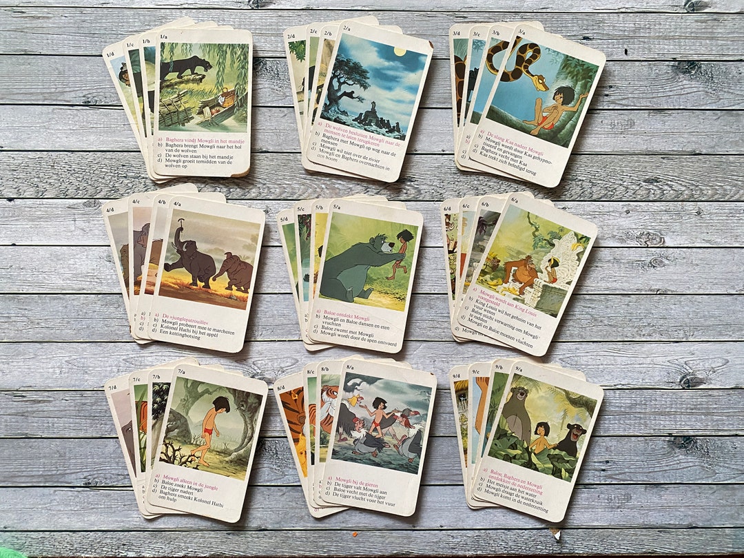 36 Vintage, Jungle Book, Vintage Card Game. Dutch, Unique, Disney, Cats ...