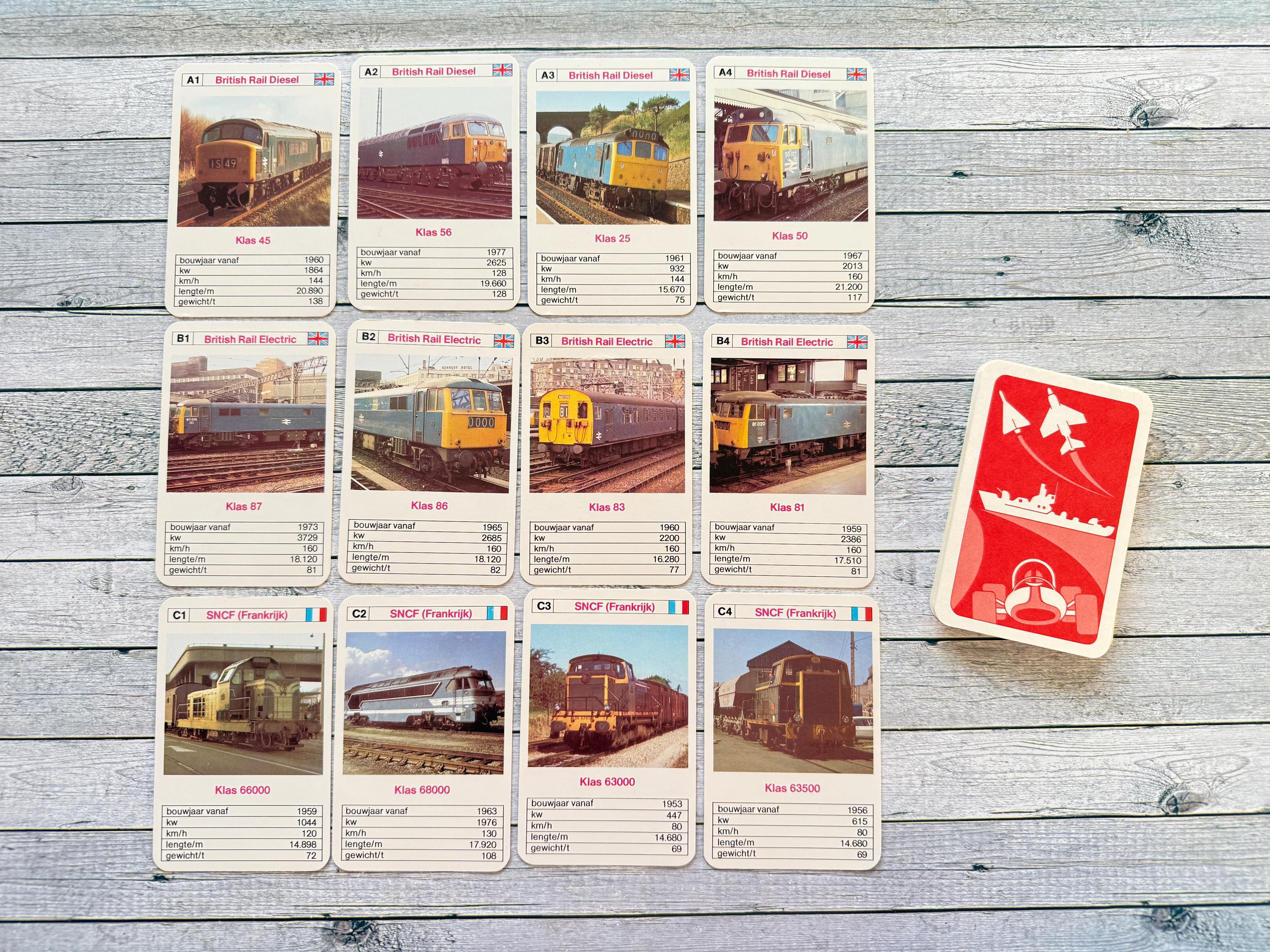 Vintage Locomotives Themed Playing Cards Vintage Cars 32 Cards Dutch ...