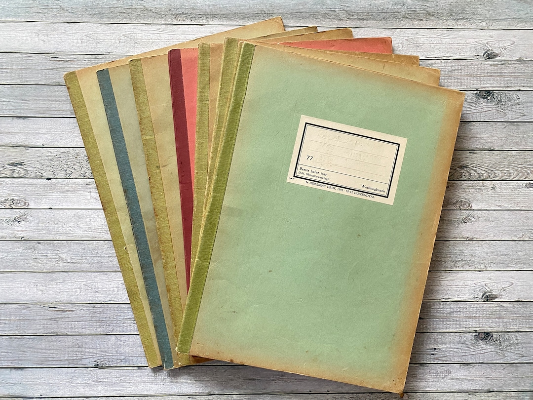 Vintage School Papers, 1940's, Mechanics, Dutch, Large Size A4, Four ...