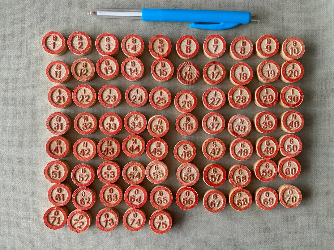Set of 75 Vintage Wooden Bingo Numbers Tombola Game Tiles Dutch - Etsy