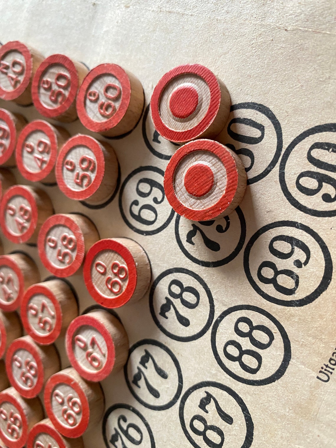 Set of 75, Vintage, Wooden, Bingo Numbers, Tombola Game, Lotto Tiles ...