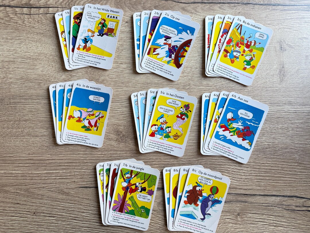 Complete Vintage 36 Cards Quartet Donald Duck, Dutch Game, Comics ...