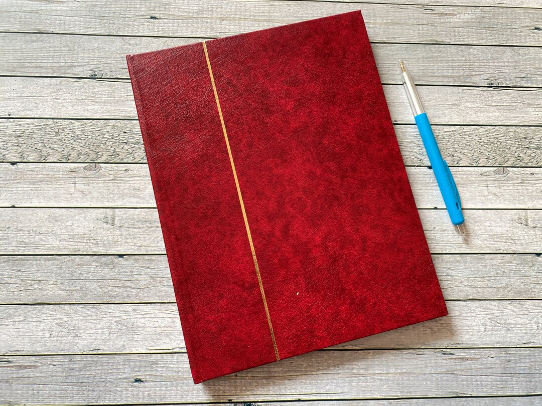 A5, Red/brown, Empty Stamp Collection, Archive, A5 Format, Poststamps ...