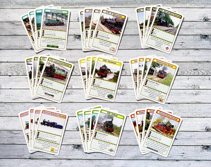 Vintage Locomotives Themed Playing Cards Vintage Cars 36 Cards Dutch ...