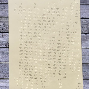 Braille Paper, Ephemera, Set of 10 Sheets of About A5 Size. Mixed Media ...