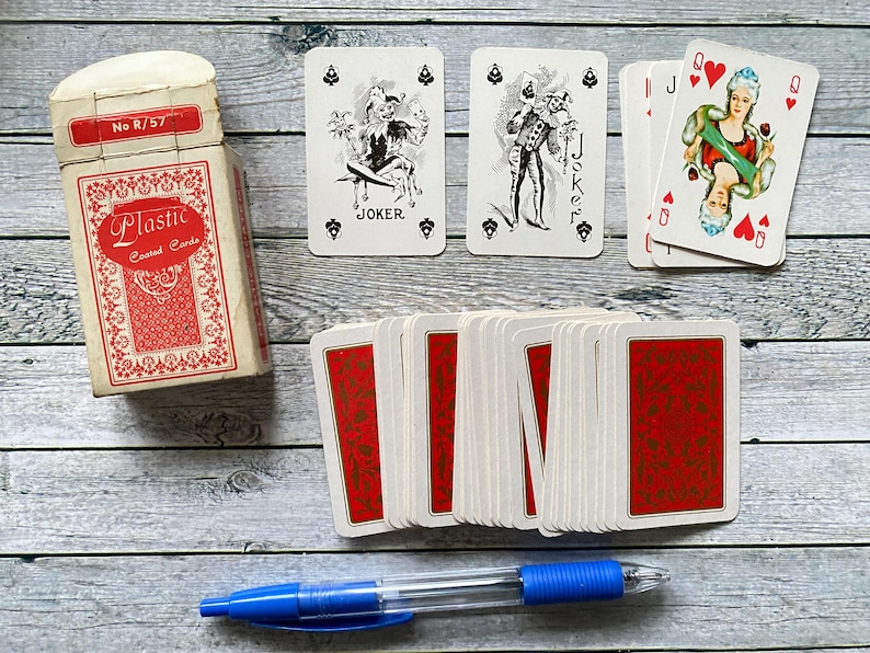 Vintage Mini Playing Cards. Complete Set of Small Playing Card Game ...