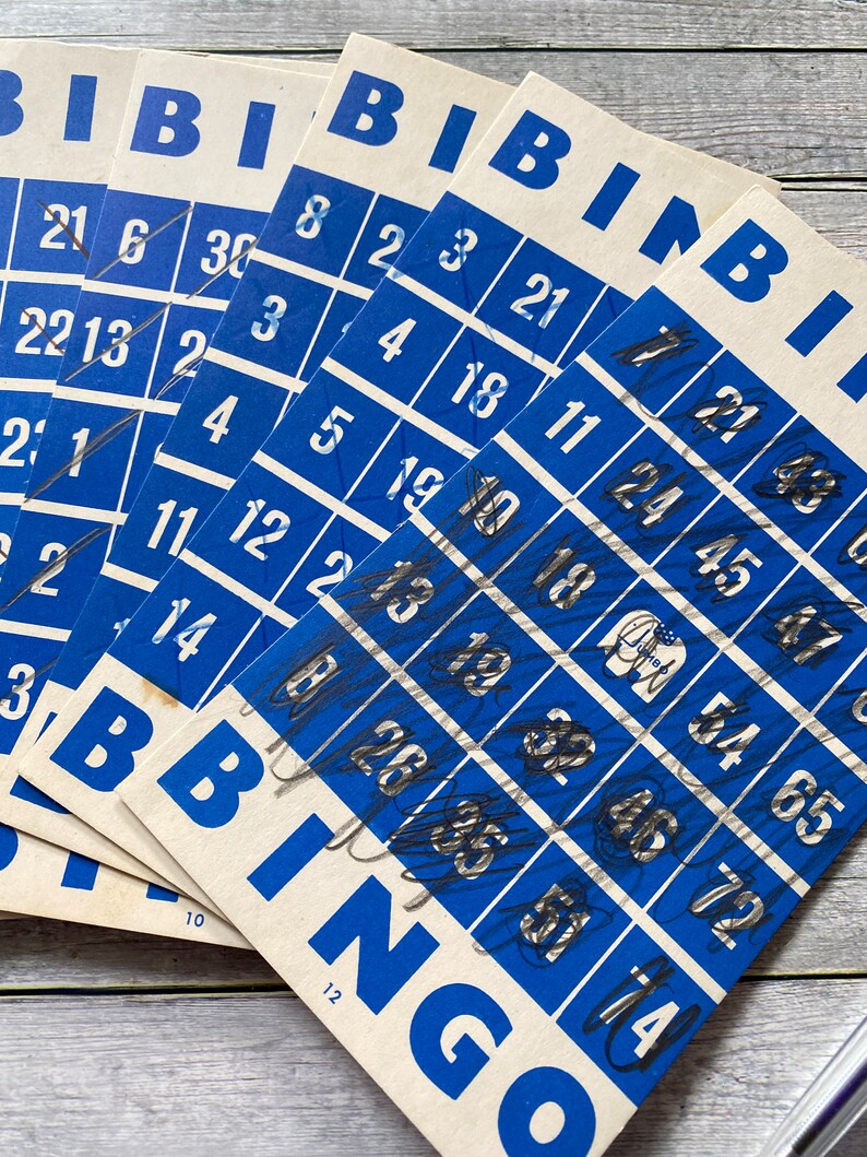 Bingo Game Cards Vintage. Retro Bingo Cards Vintage Set of 8 - Etsy