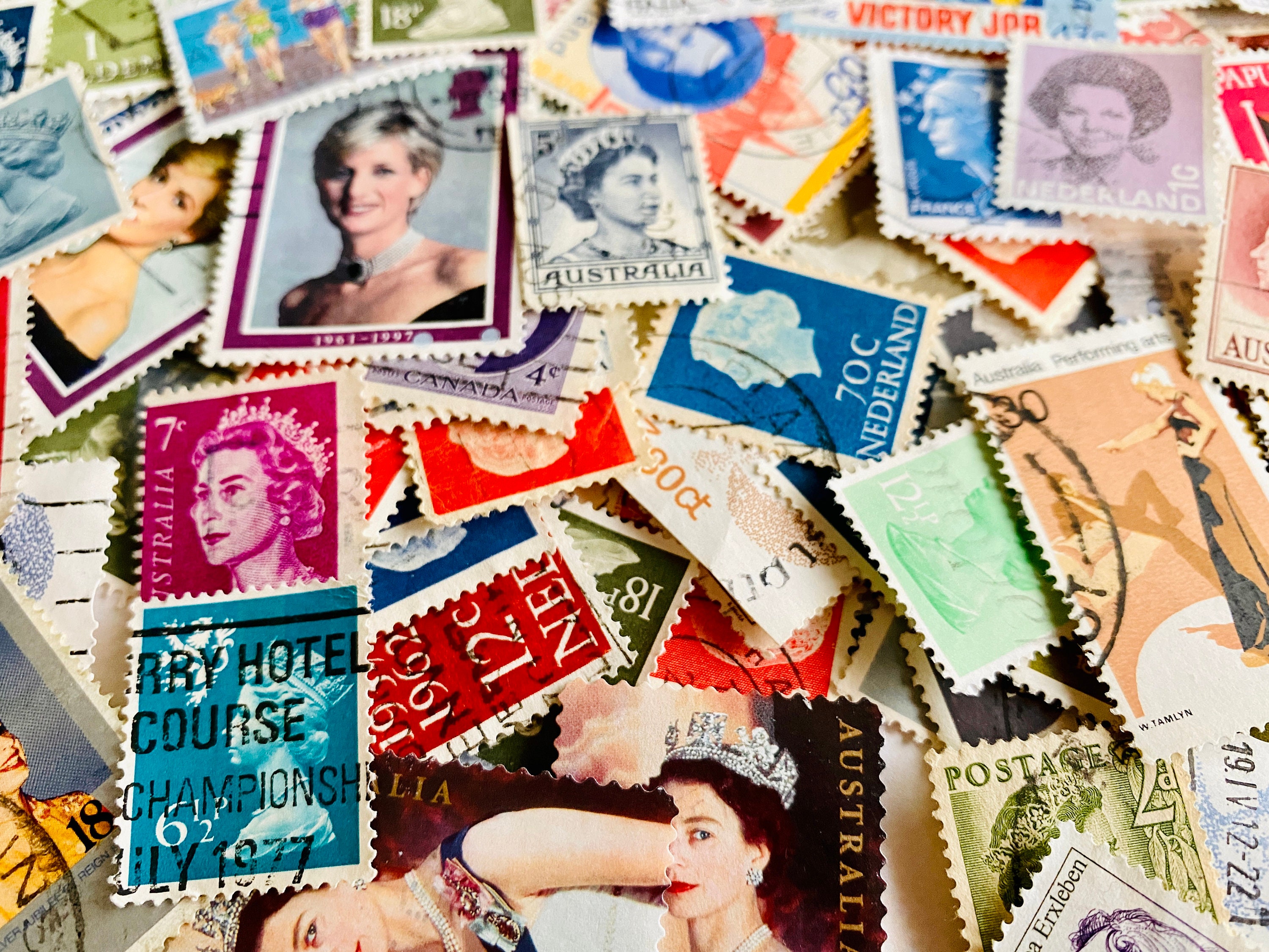 100 Woman Poststamps. Vintage Postage Stamps From All Over the World ...